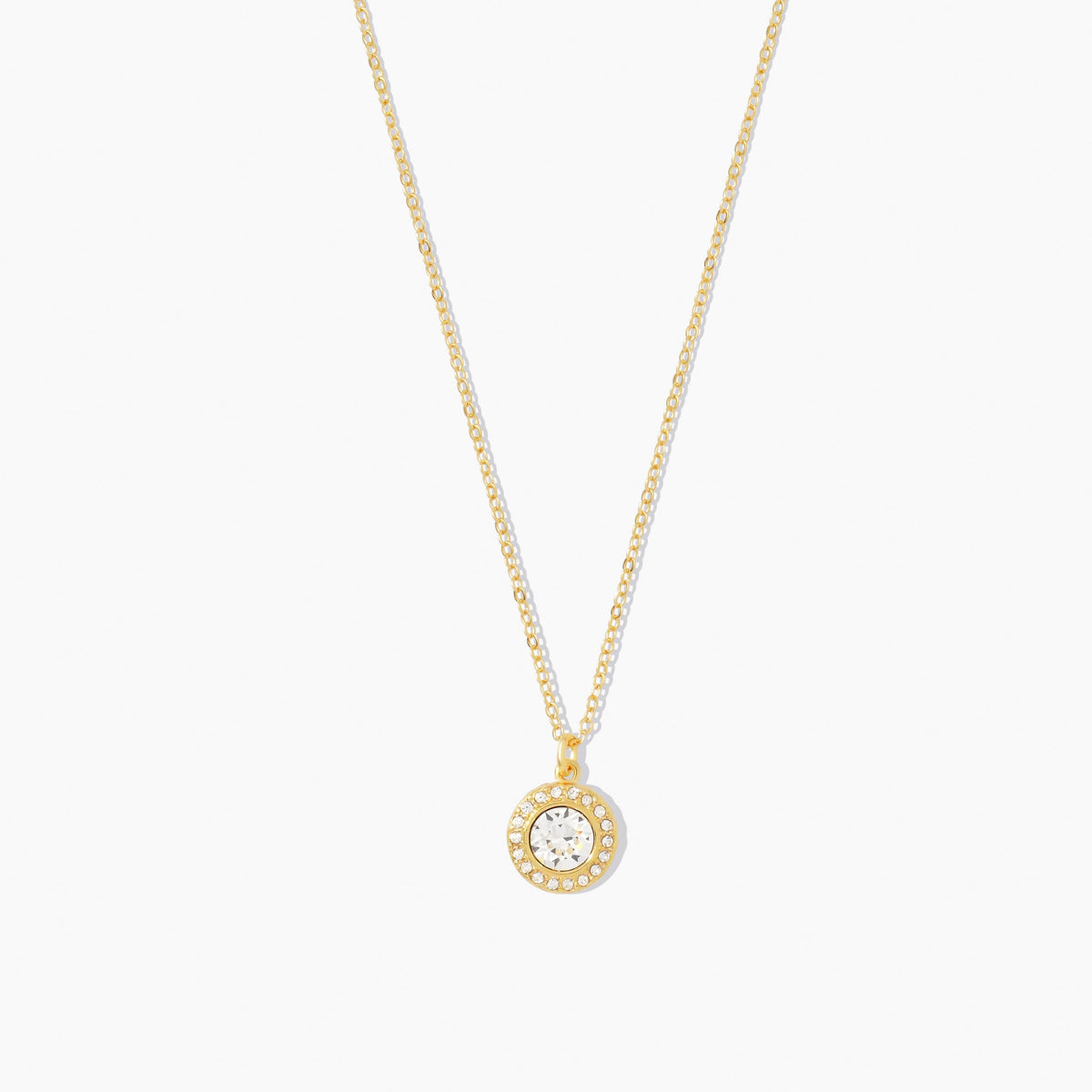 Reign Necklace Round Crystal Gold – ForeverCrystals